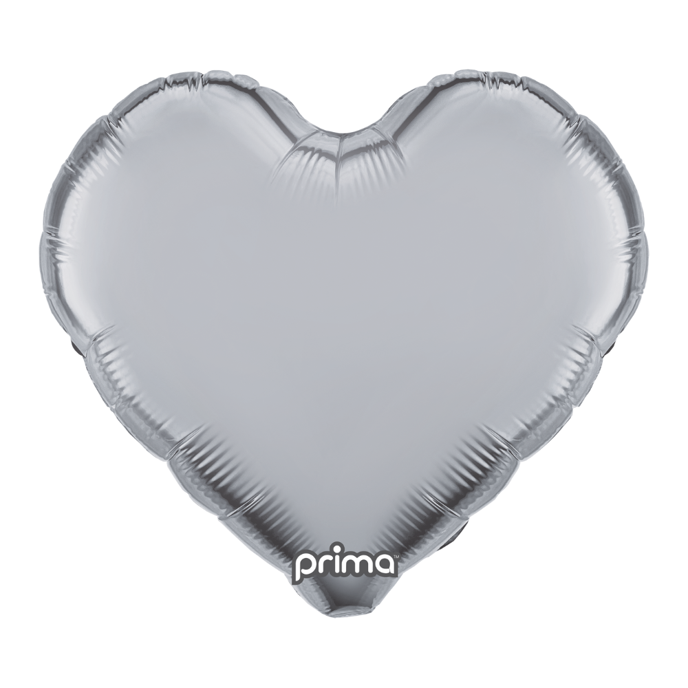 Prima 9" Silver Heart Balloon 6ct — Balloon World Orlando