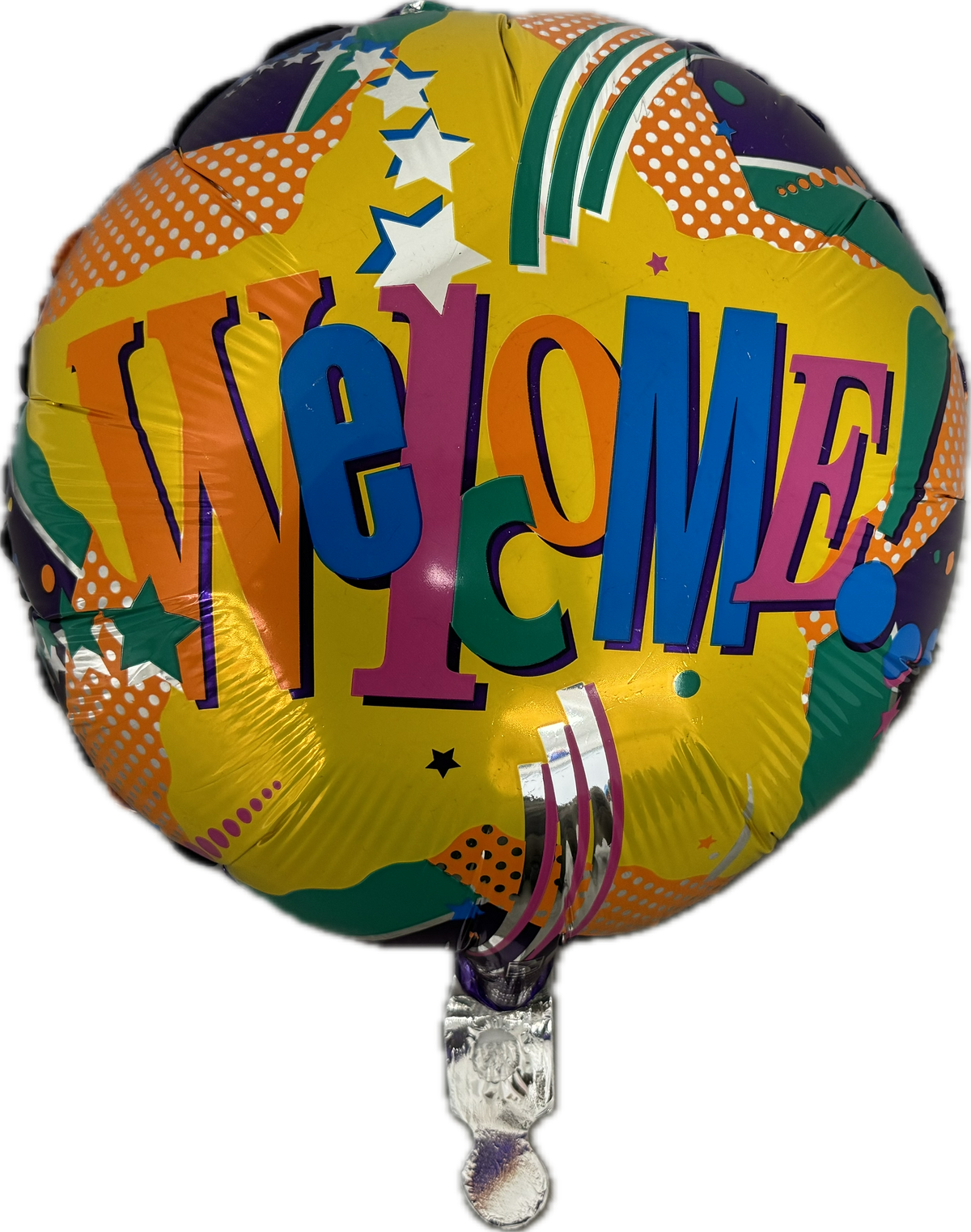 17 inch WELCOME! YELLOW STAR — Balloon World Orlando