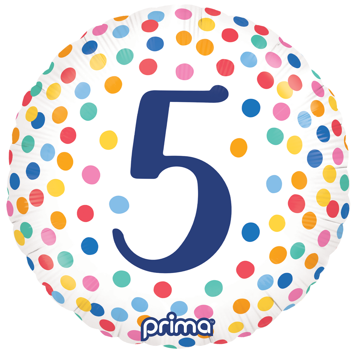 Prima 18” Round Happy Birthday Confetti 5 Balloon — Balloon World Orlando