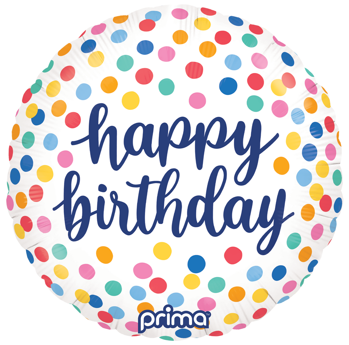 Prima 18” Round Happy Birthday Confetti Balloon — Balloon World Orlando