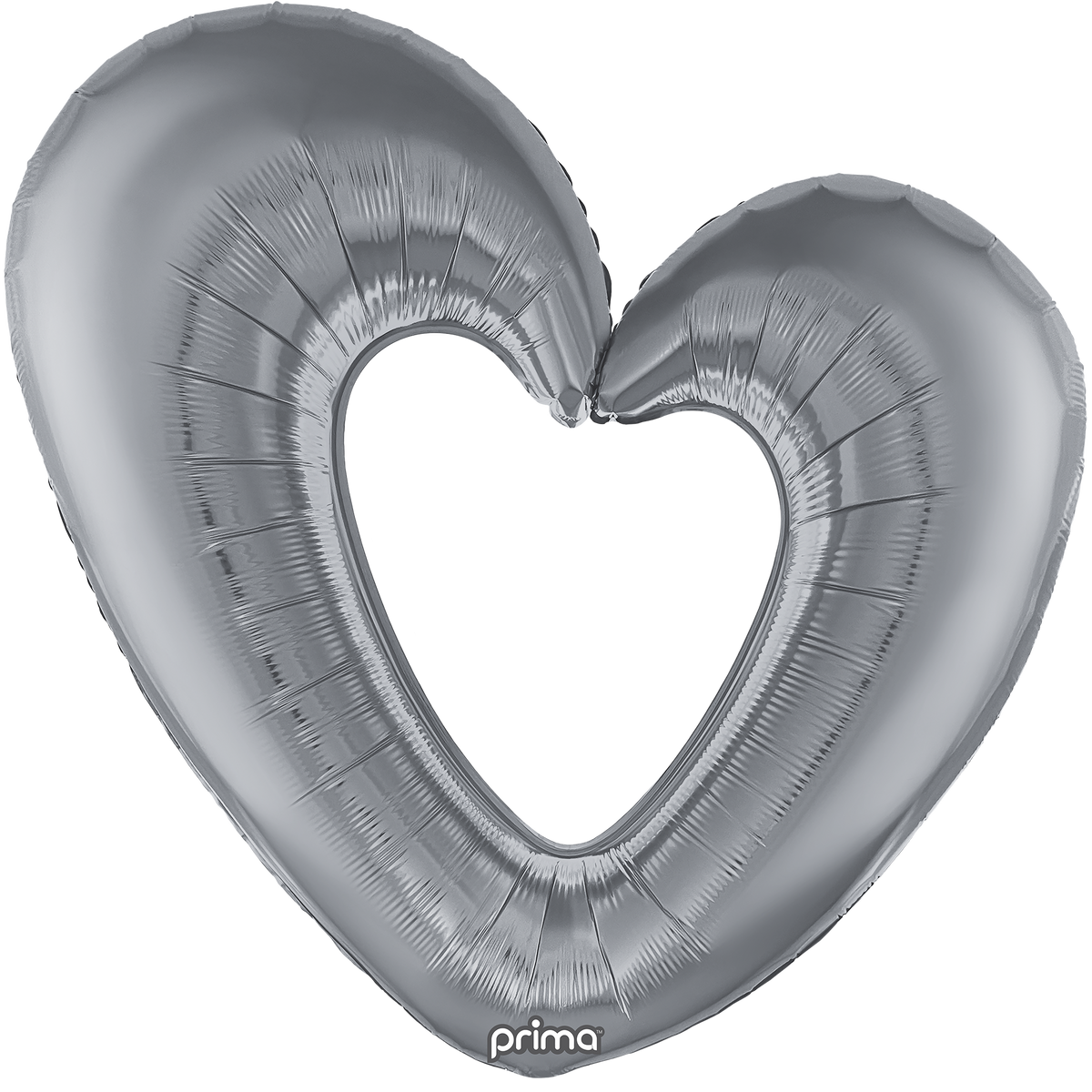 Prima 40" Silver Open Heart Balloon — Balloon World Orlando