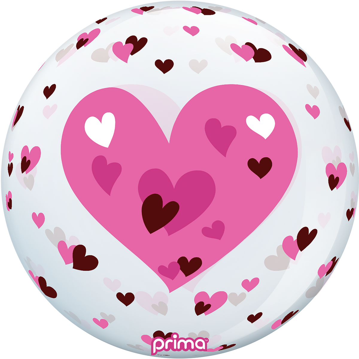 Prima 20” Pink Hearts Sphere Balloon — Balloon World Orlando