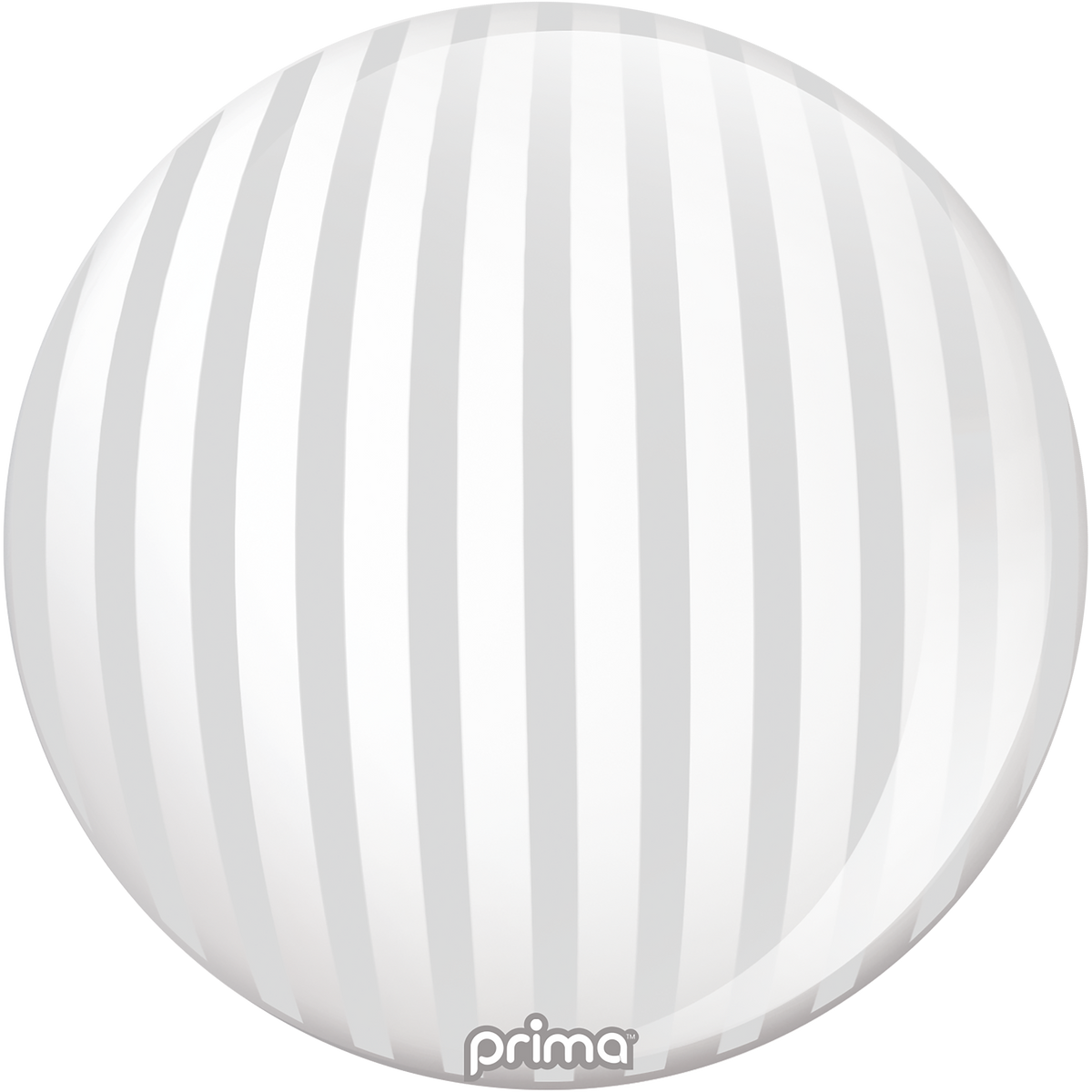 Prima 20” Silver Stripe Sphere Balloon — Balloon World Orlando